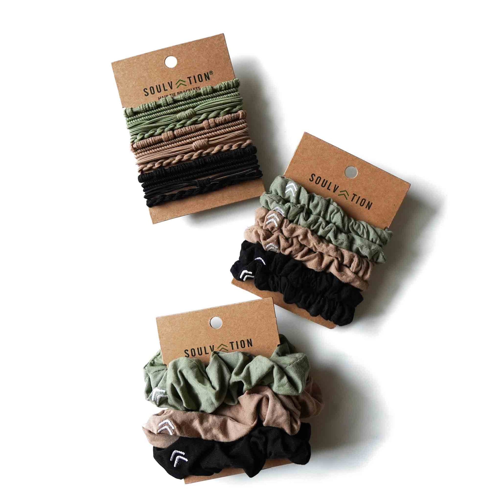 Soulvation Ultimate Hair Tie Pack | Scrunchies | Boho Hair Tie Bracelets